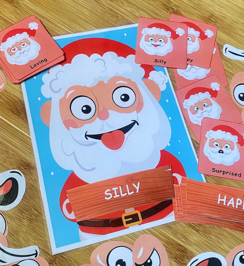 Santa Emotions and Feelings Activity for Kids, Christmas Busy Book ...
