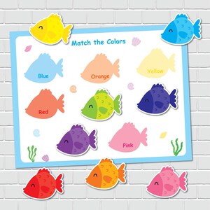 Fish Color Matching Activity for Kids, Toddler Color Printables - Etsy
