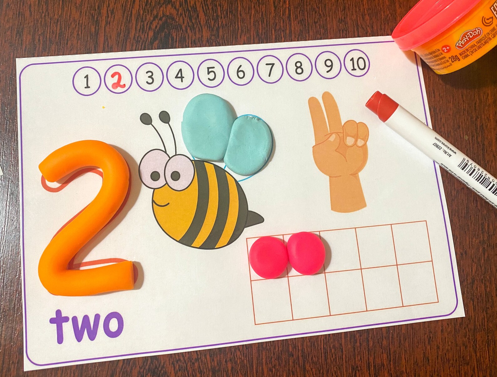 Numbers Play Dough Mats: Counting Activity, Fine Motor Skills (digital ...