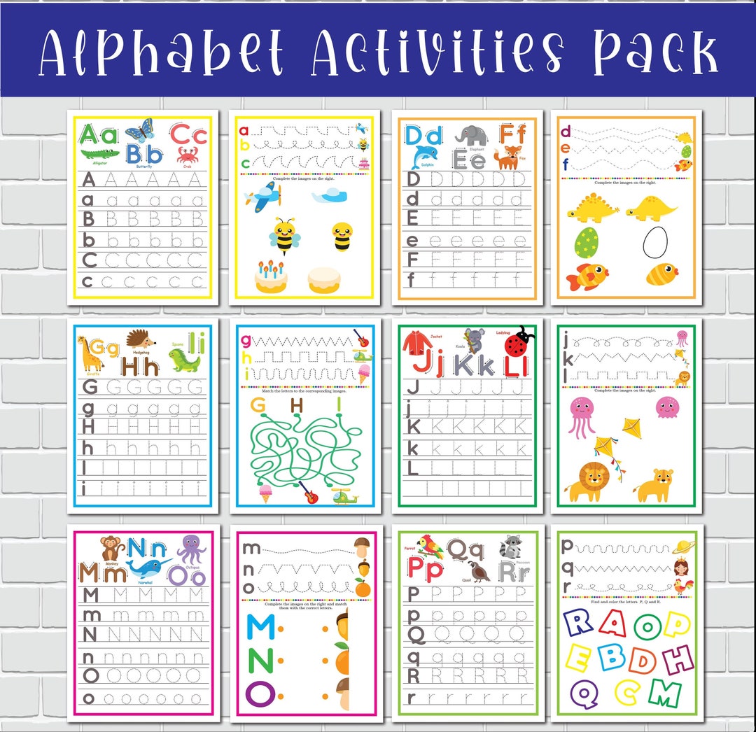 Preschool Worksheets Alphabet Activities Tracing Practice Homeschool ...
