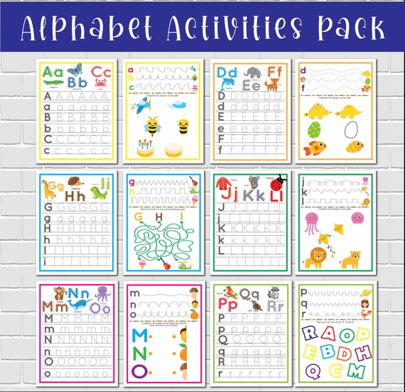 Preschool Worksheets Alphabet Activities Tracing Practice - Etsy