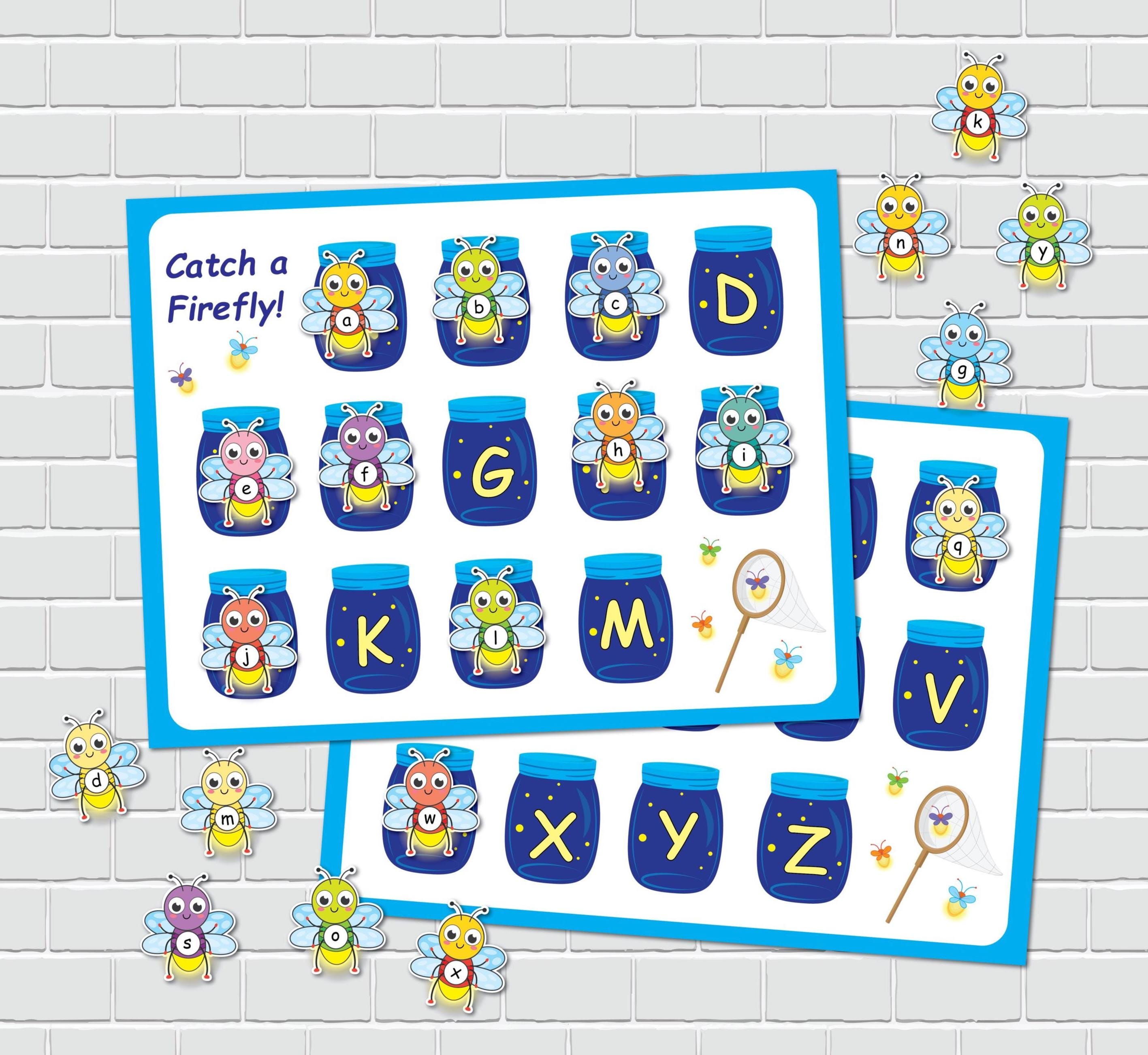 Firefly ABC Matching Activity for Kids, Summer Busy Book Page, File ...