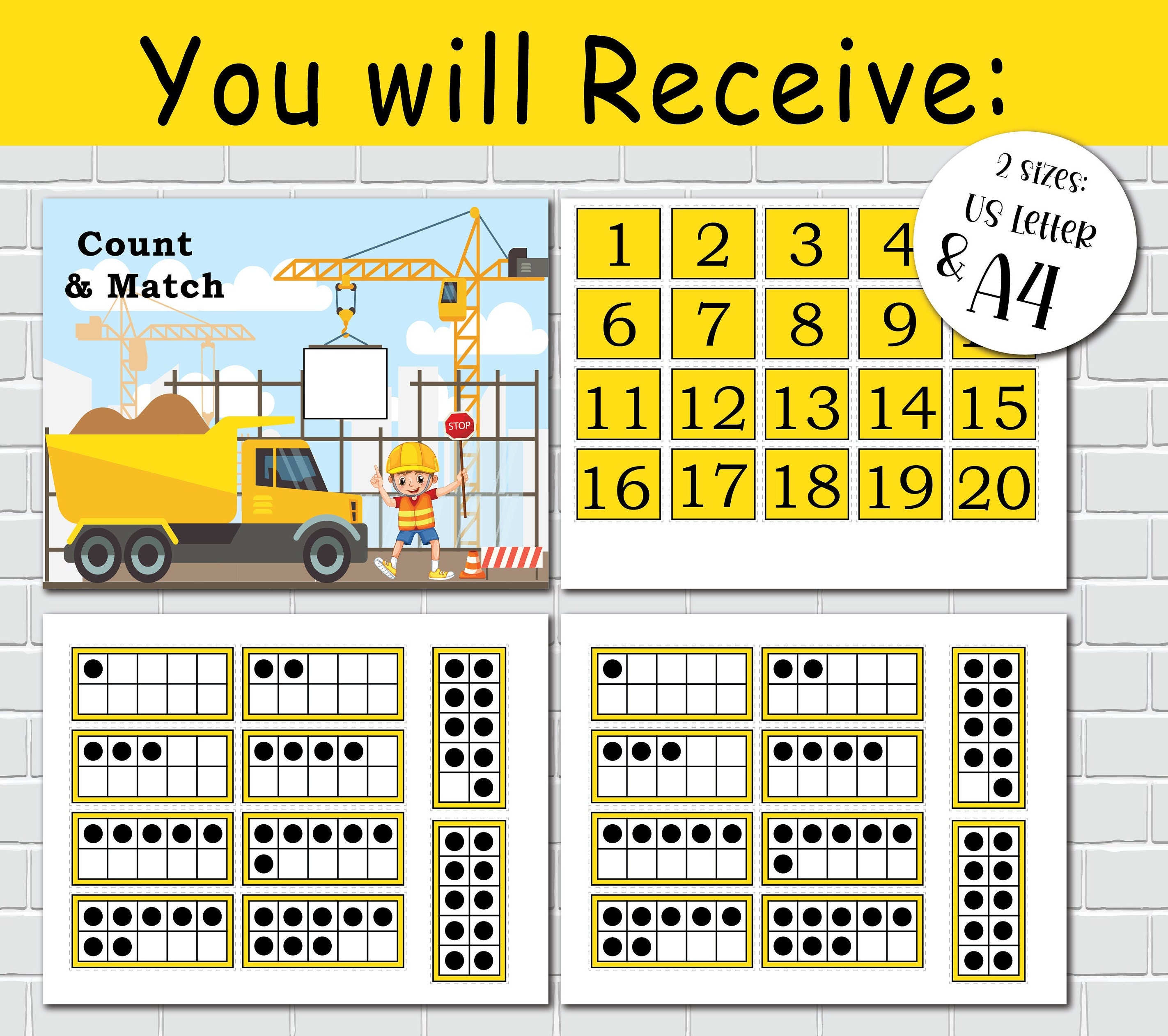 Counting Construction Activity Preschool Math Busy Book - Etsy