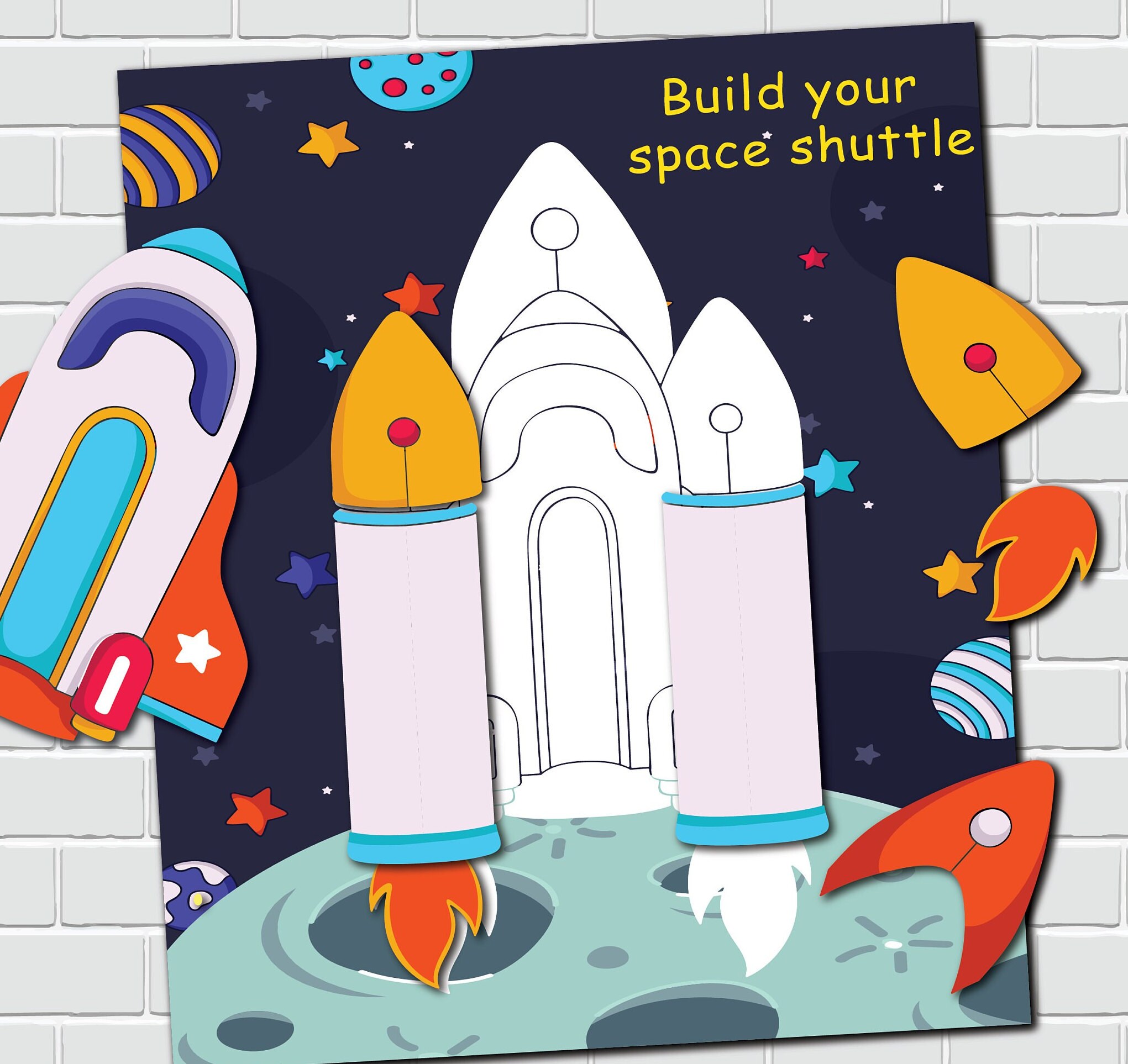 Space Shuttle Puzzle, Printable Activity for Preschool and Kindergarten ...