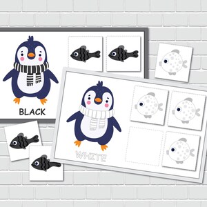 Penguin Color Matching Activity for Kids, Winter Activities, Toddler ...