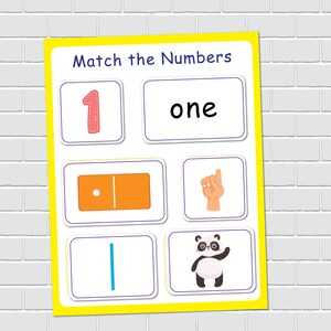 Matching Numbers 1-20 Activity. Counting Game, Preschool Math, Number ...