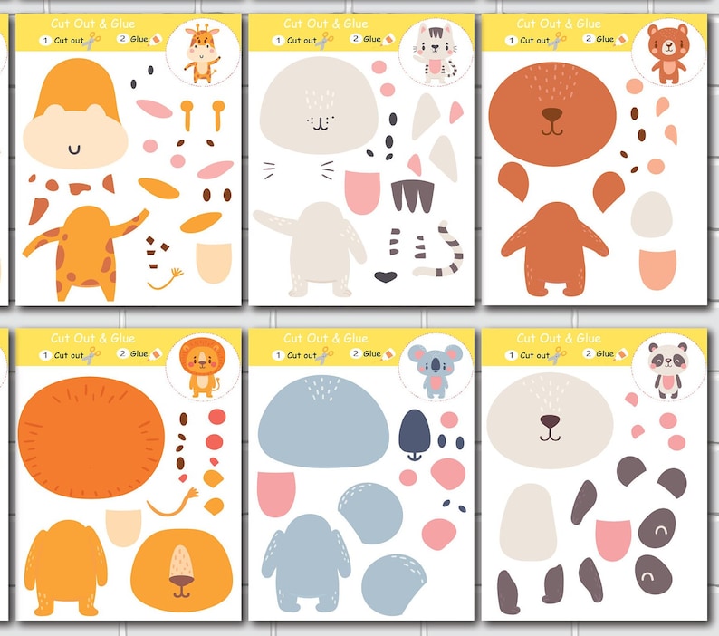 Cut Out and Glue Crafts for Kids. Scissors Skills Activity. - Etsy