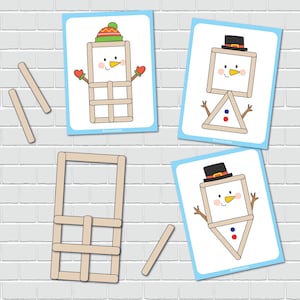 Snowman Popsicle Sticks Activity for Kids, Winter Activities, Fine ...