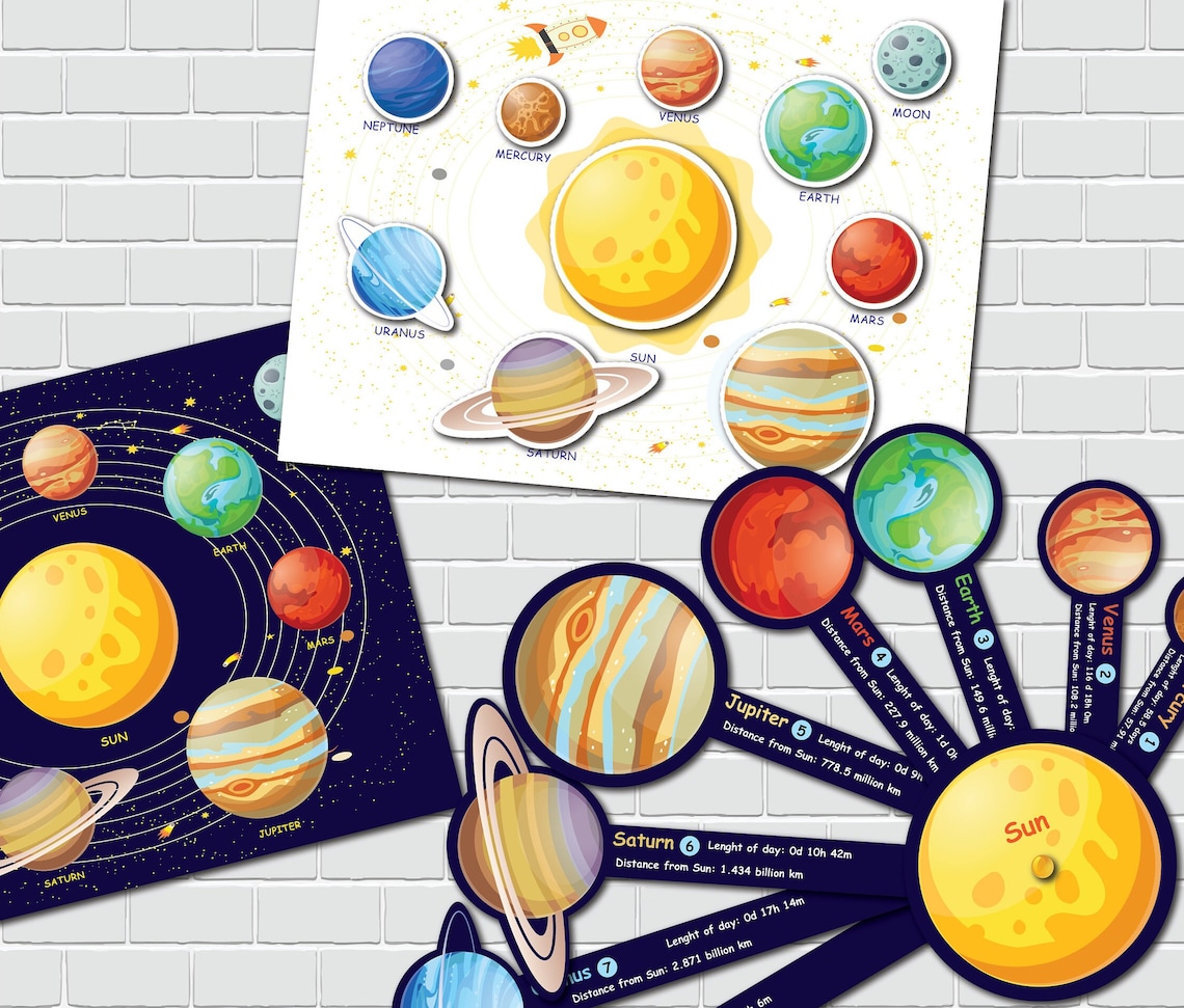 Solar System Printable Activity Outer Space Study Preschool - Etsy