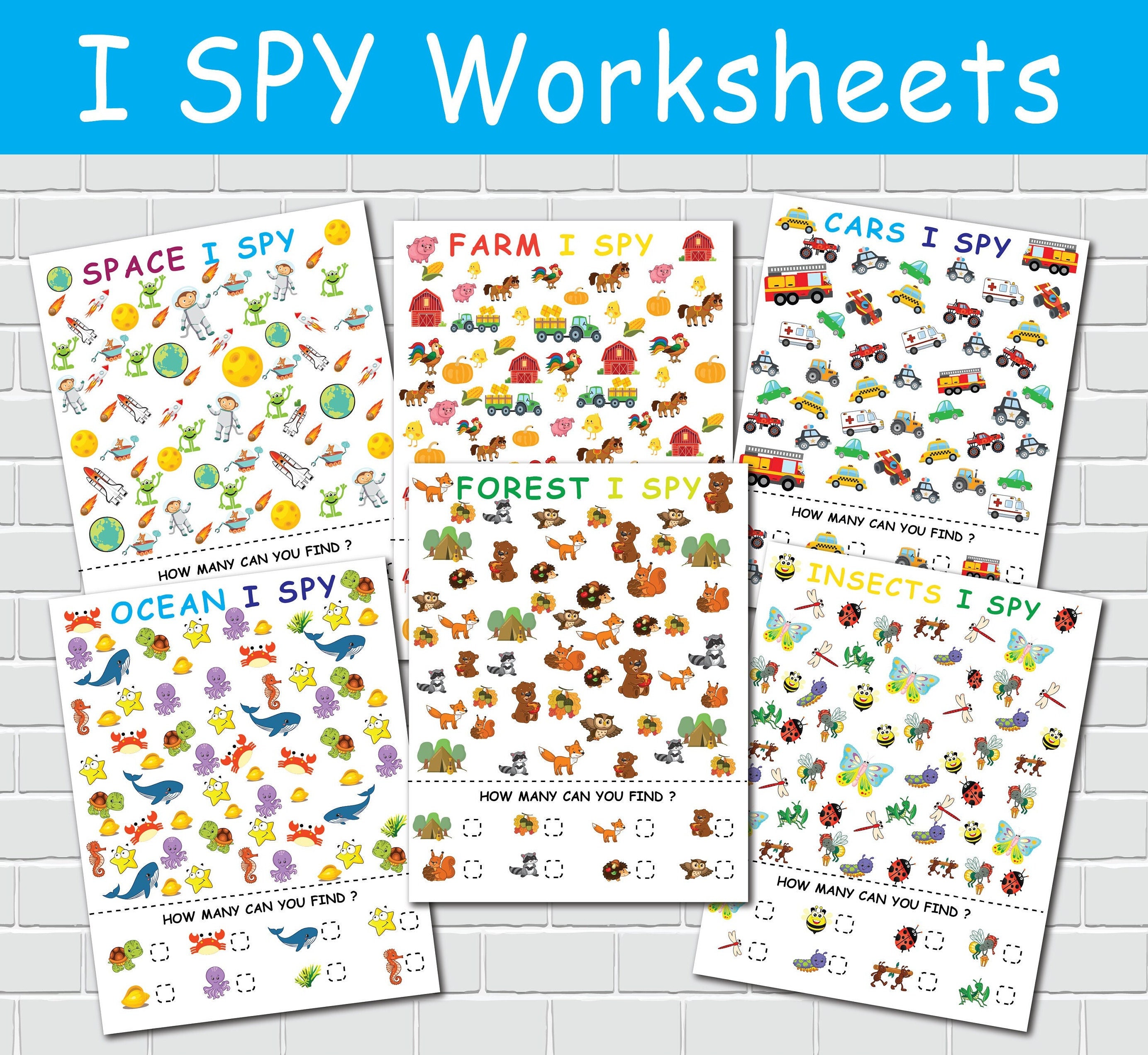 I Spy Printable Activity for Toddlers Look and Find Counting - Etsy