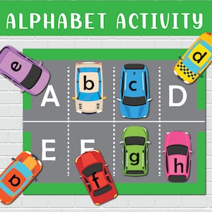 Alphabet Cars Park Busy Book Pages Printable Activity ABC Toddler ...