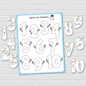 Snowman Numbers Matching Activity, Winter Busy Book Page, Toddler ...