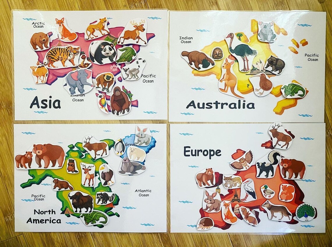 Continents Busy Book Activity for Kids Learning Binder Pre-k - Etsy