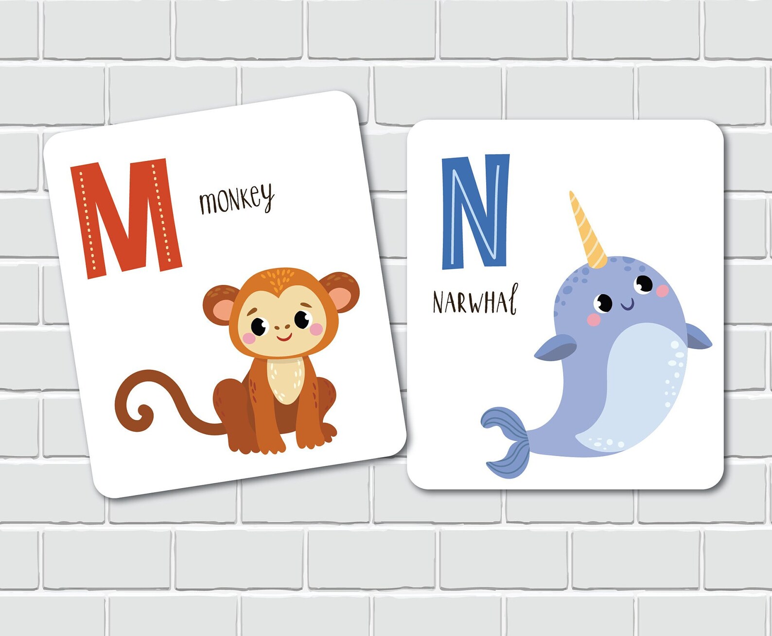 Alphabet Flashcards for Toddlers ABC Printable Flash Cards - Etsy