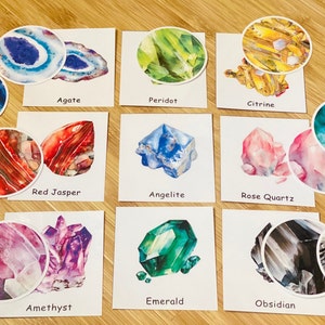 Gemstones Pattern Matching Cards, Minerals and Crystals, Geology Rocks ...