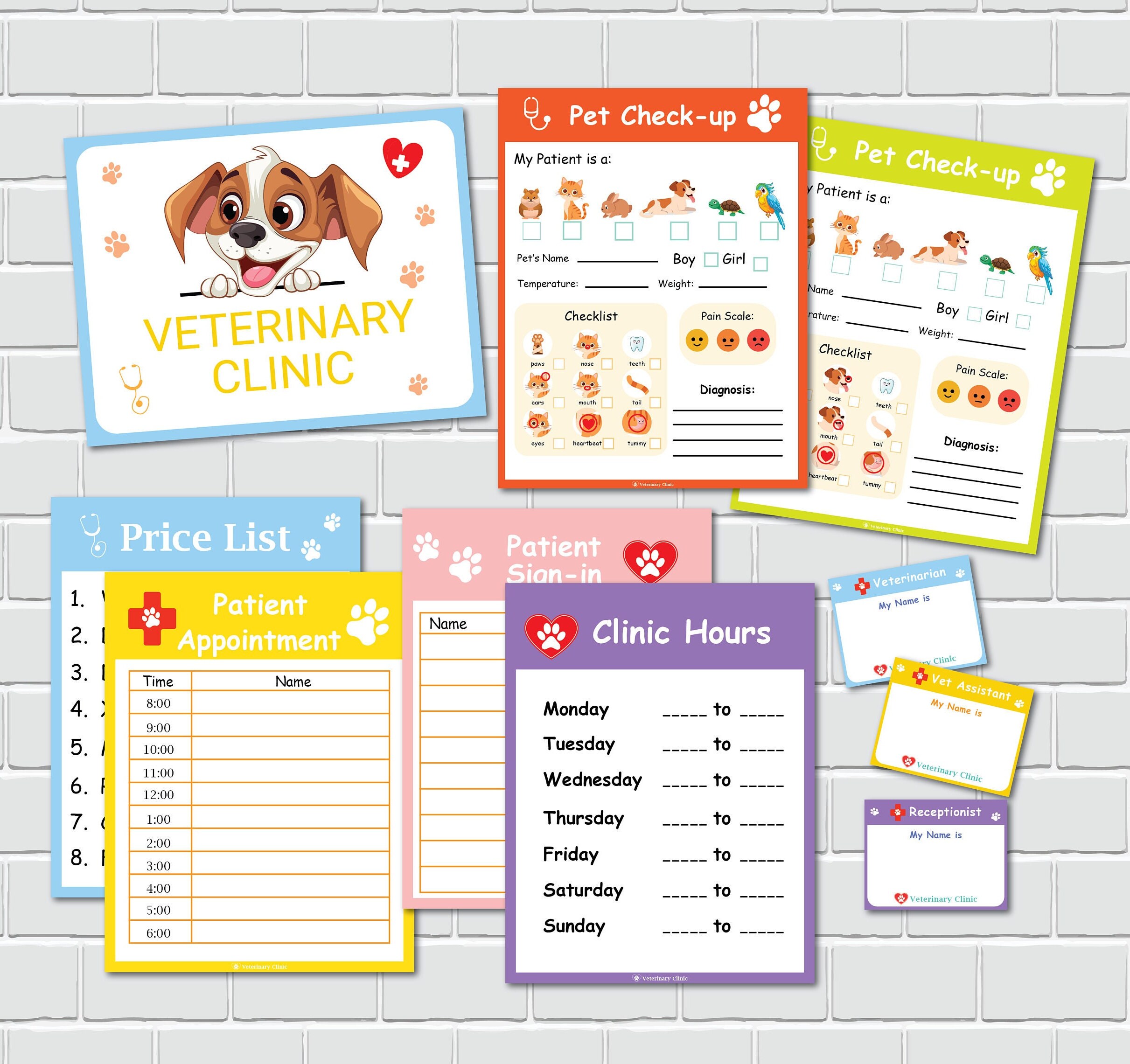 Vet Clinic Pretend Play, Printable Veterinary Dramatic Play Kit for ...