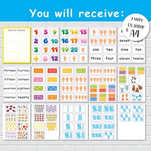 Matching Numbers 1-20 Activity. Counting Game, Preschool Math, Number ...