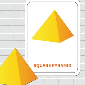 3D Shapes Flash Cards. Preschool Learning Activity. Kids Geometric ...