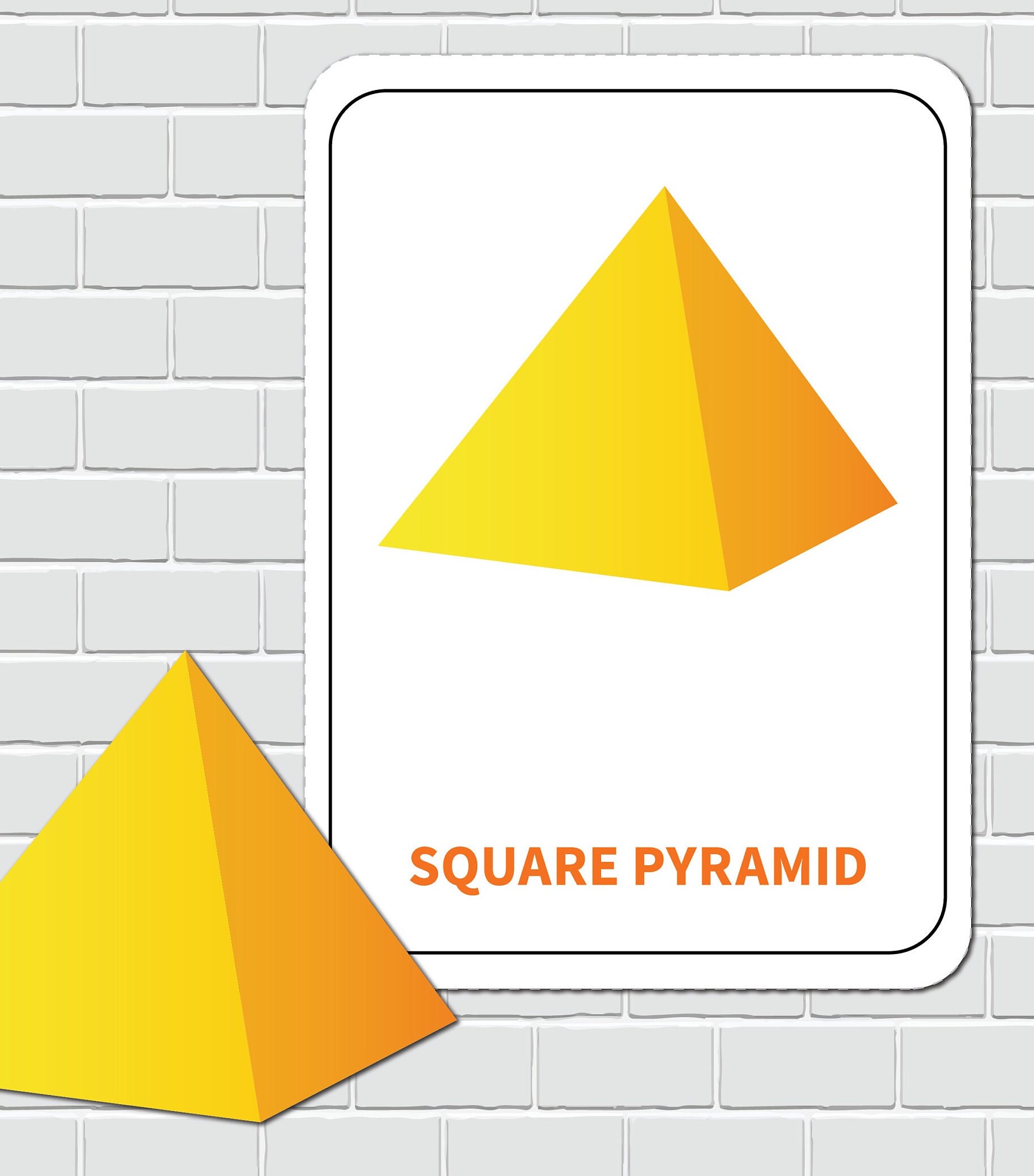 3D Shapes Flash Cards. Preschool Learning Activity. Kids Geometric ...