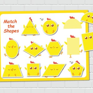 Shape Matching Activity, 2D Shapes, Farm Busy Book Page, File Folder ...