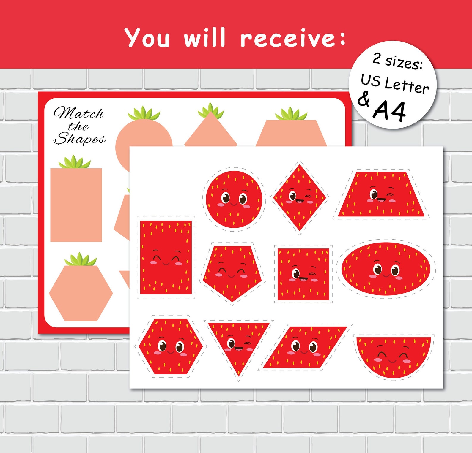 Shape Matching Activity, 2D Shapes, Summer Busy Book Page, File Folder ...