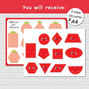 Shape Matching Activity, 2D Shapes, Summer Busy Book Page, File Folder ...