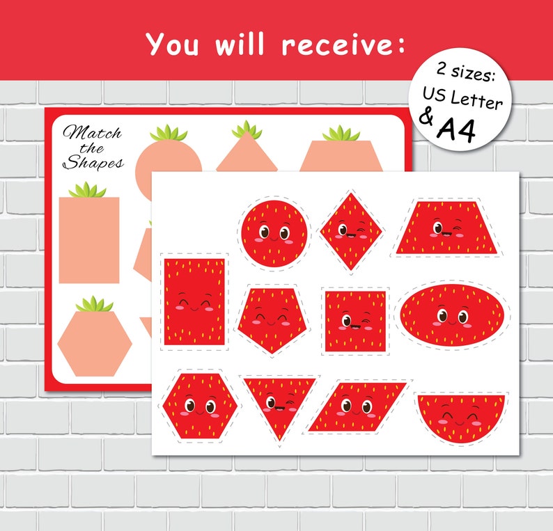 Shape Matching Activity, 2D Shapes, Summer Busy Book Page, File Folder ...