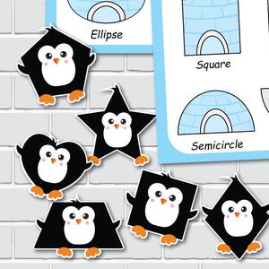 Penguin Shapes Activity, 2D Shapes, Winter Busy Book, File Folder Games ...