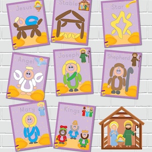 Nativity Play Dough Mats, Printable Play Doh, Visual Cards, Christmas ...