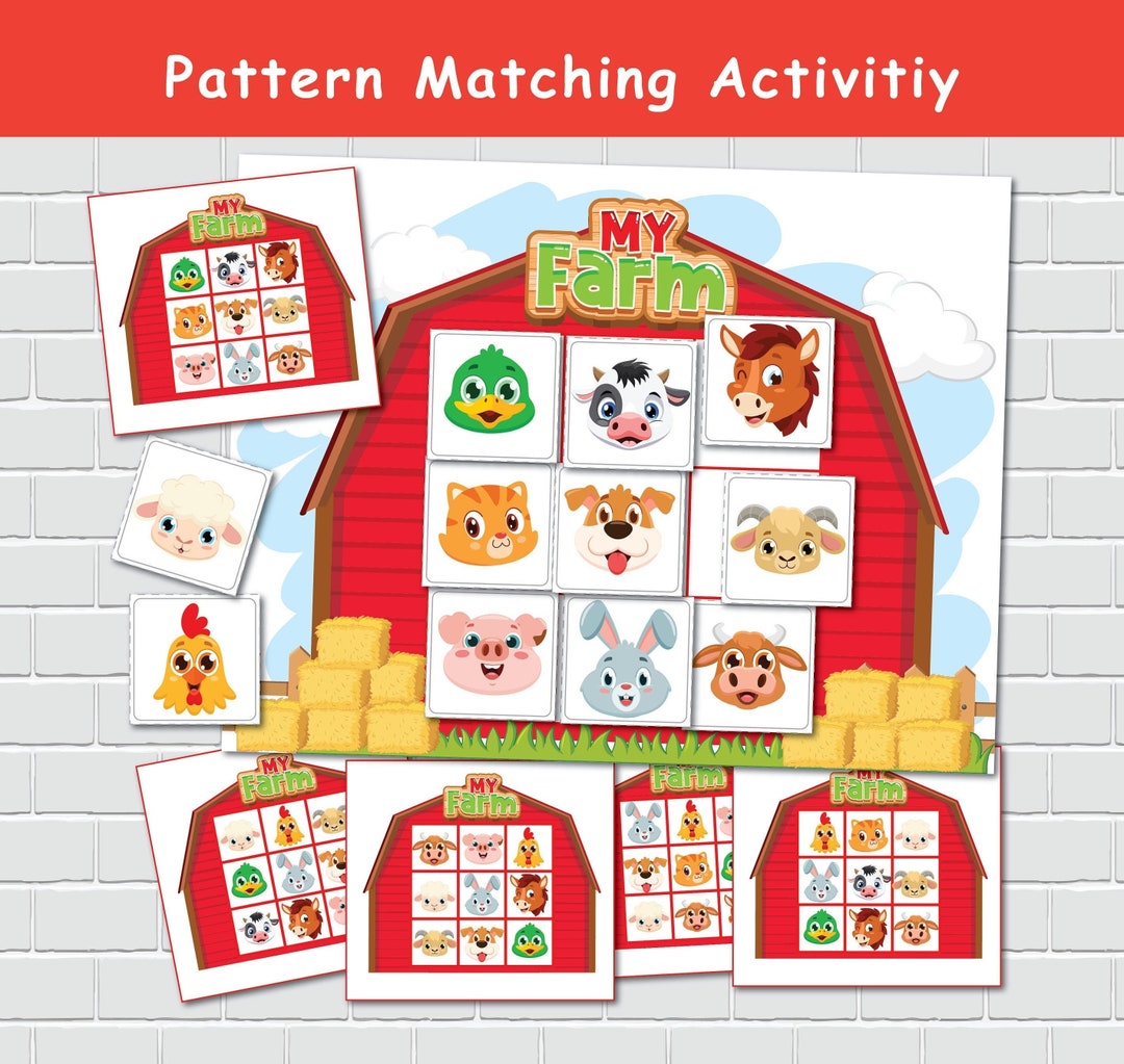 Animal Pattern Match Activities, Toddler Busy Book Pages, Learning ...