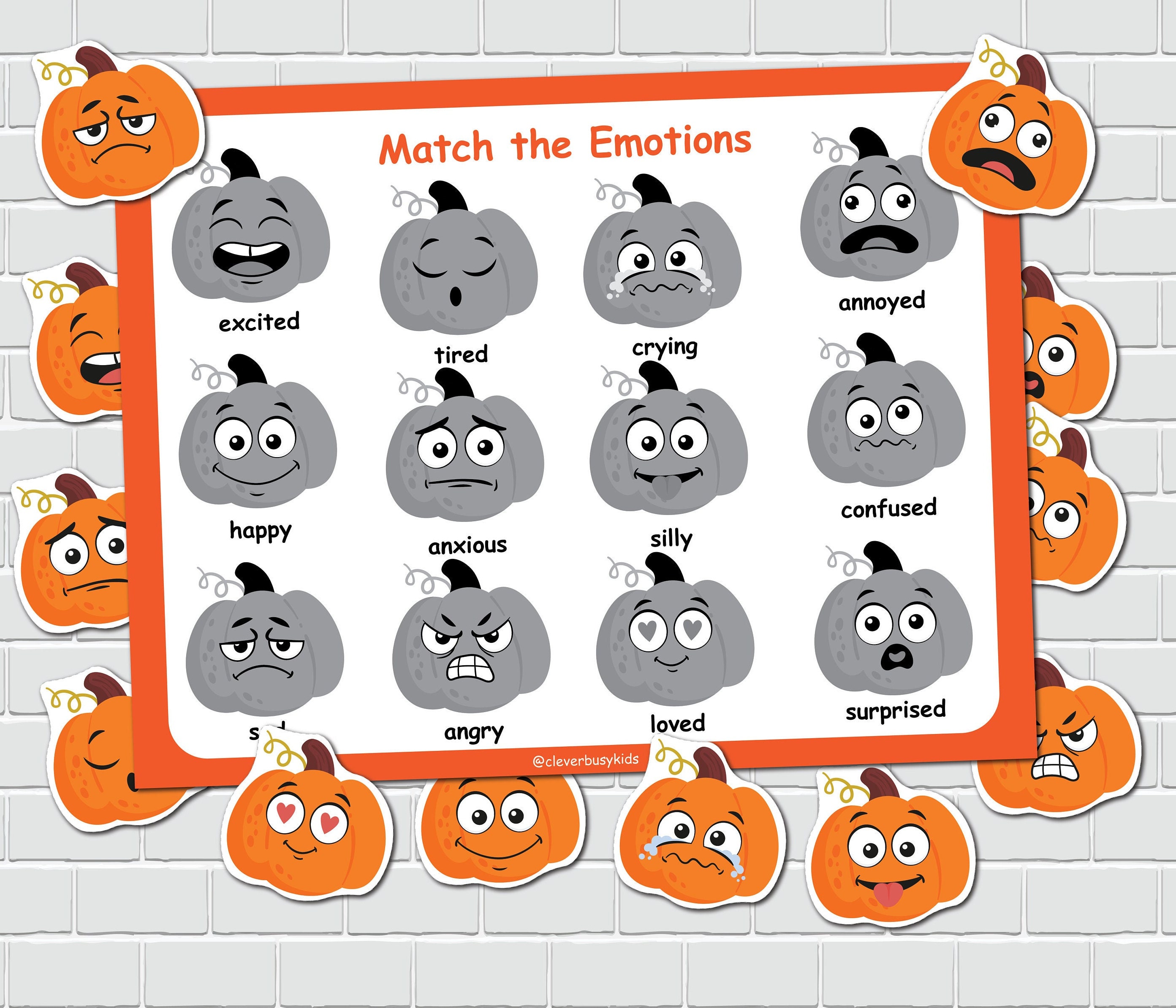 Fall Emotions Activity for Kids, Preschool Printable Activity, Toddler ...