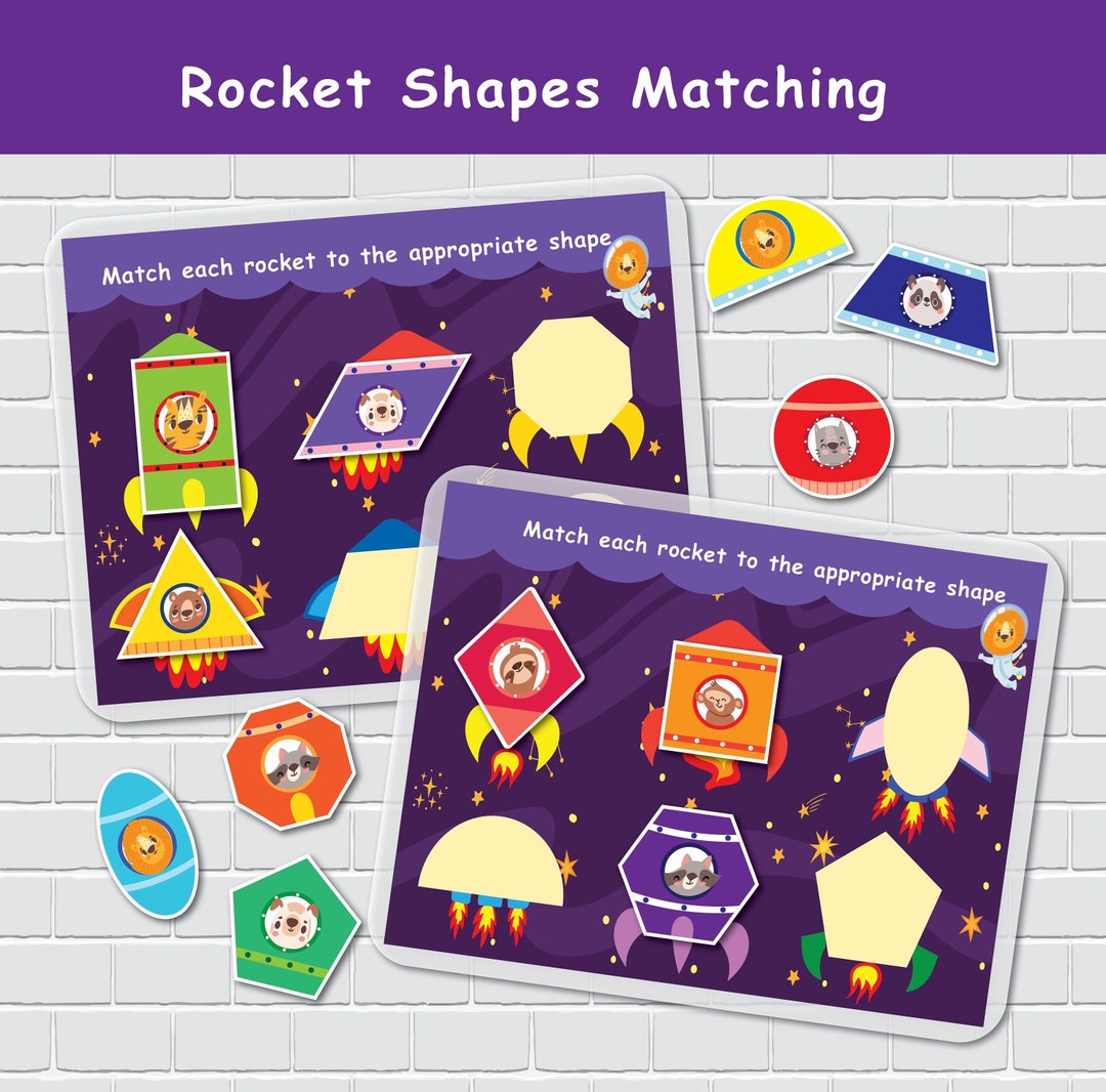 Shape Matching Activity, 2D Shapes, Space Busy Book Page, File Folder ...