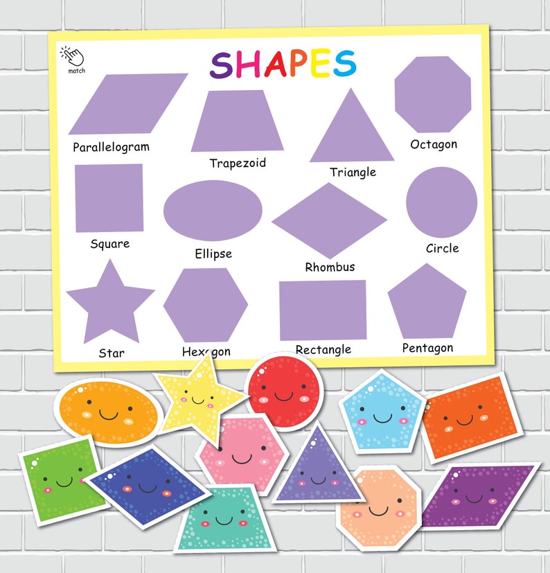 Shapes Matching Actvity. Toddlers Sort and Match Game. - Etsy