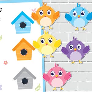 Birds Color Matching Activity for Kids, Summer Busy Book, Toddler Color ...