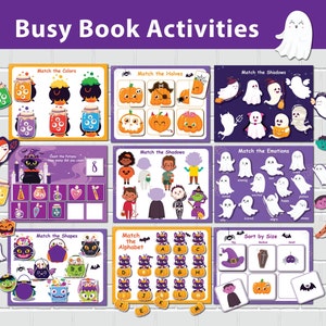 Halloween Busy Book, Toddler Learning Binder, Autumn Printable ...