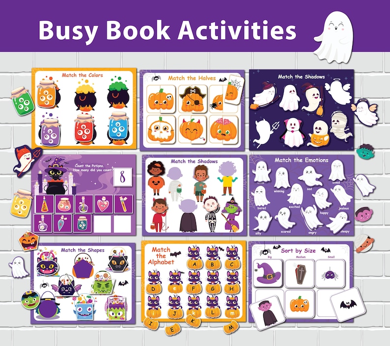 Halloween Busy Book Toddler Learning Binder Autumn Printable - Etsy