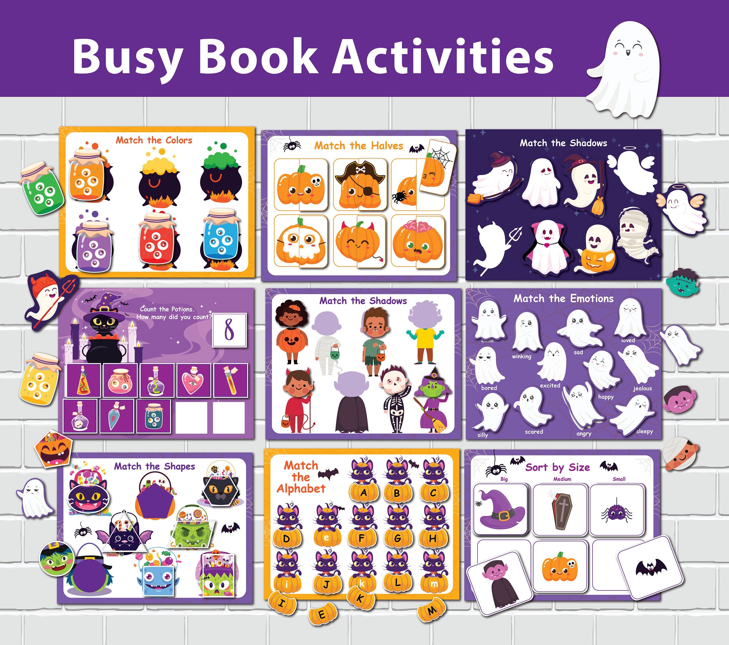 Halloween Busy Book, Toddler Learning Binder, Autumn Printable ...