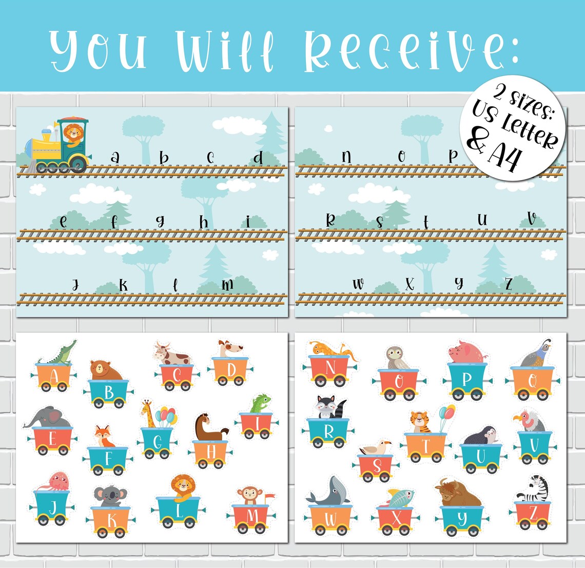 Train Alphabet Matching Preschool Worksheet Printable Activity | Etsy