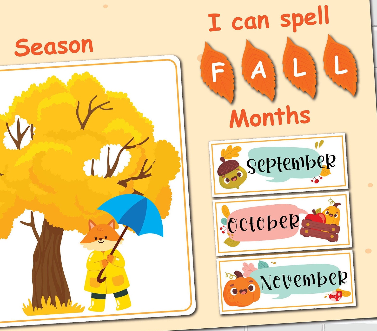 Fall Busy Book, Autumn Quiet Book, Toddler Learning Binder, Preschool ...