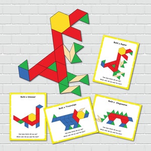 Pattern Block Templates, STEM Challenge Cards for Preschool and ...
