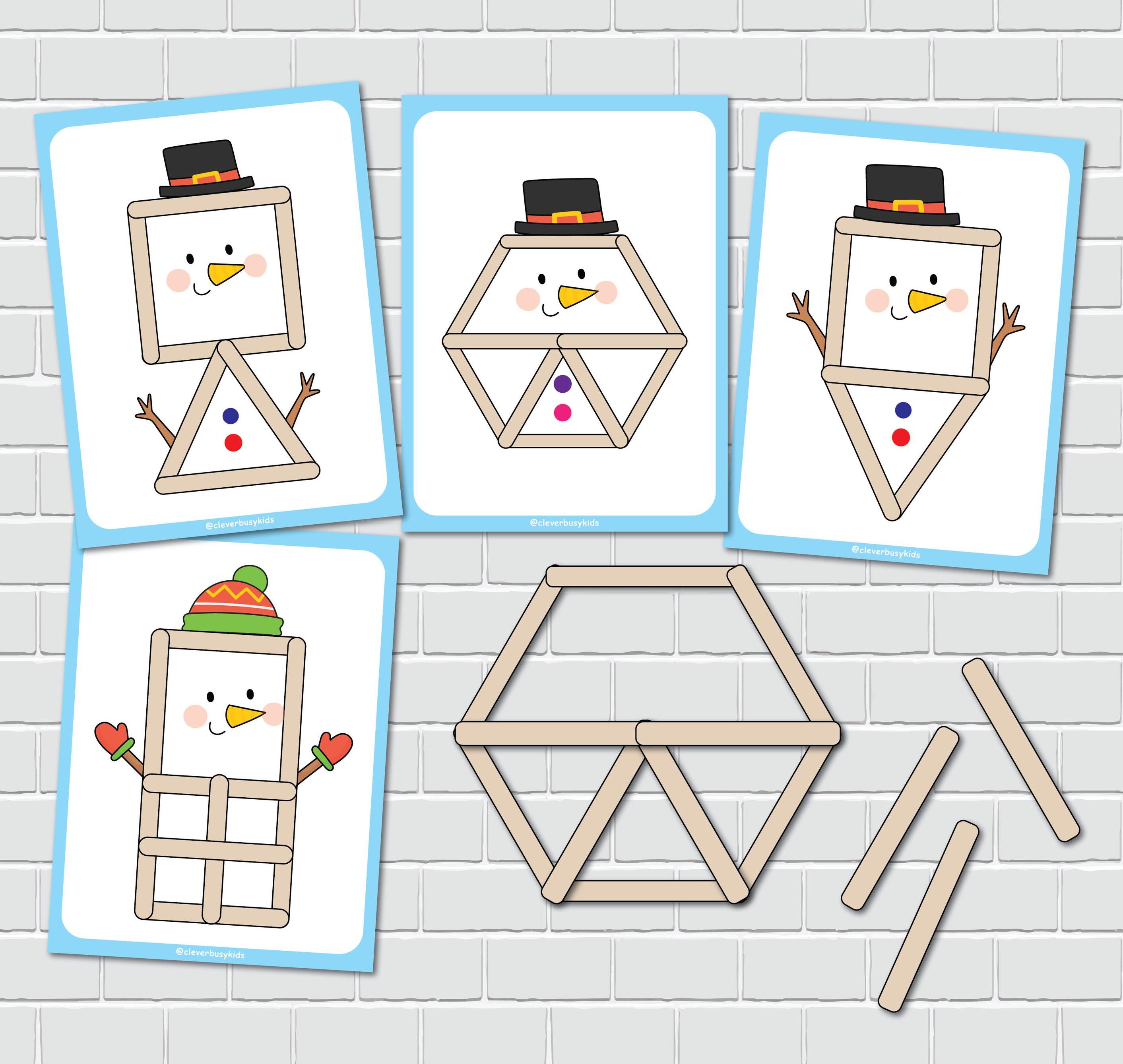 Snowman Popsicle Sticks Activity for Kids, Winter Activities, Fine ...