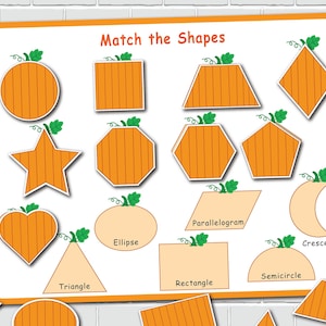Pumpkin Shapes Matching Activity: Toddler Learning Printable (digital ...