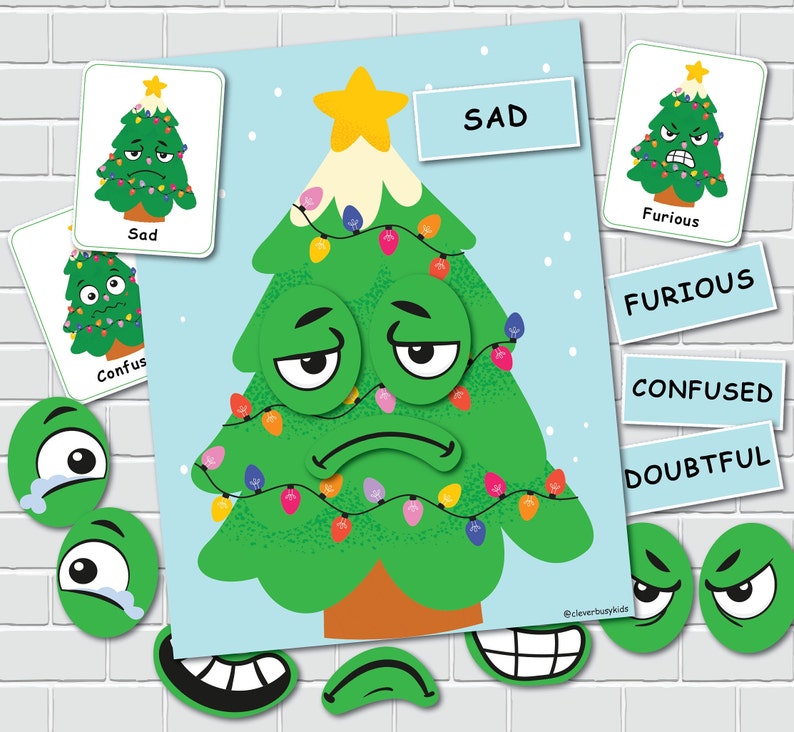 Christmas Tree Emotions Activity for Kids Preschool Feelings - Etsy