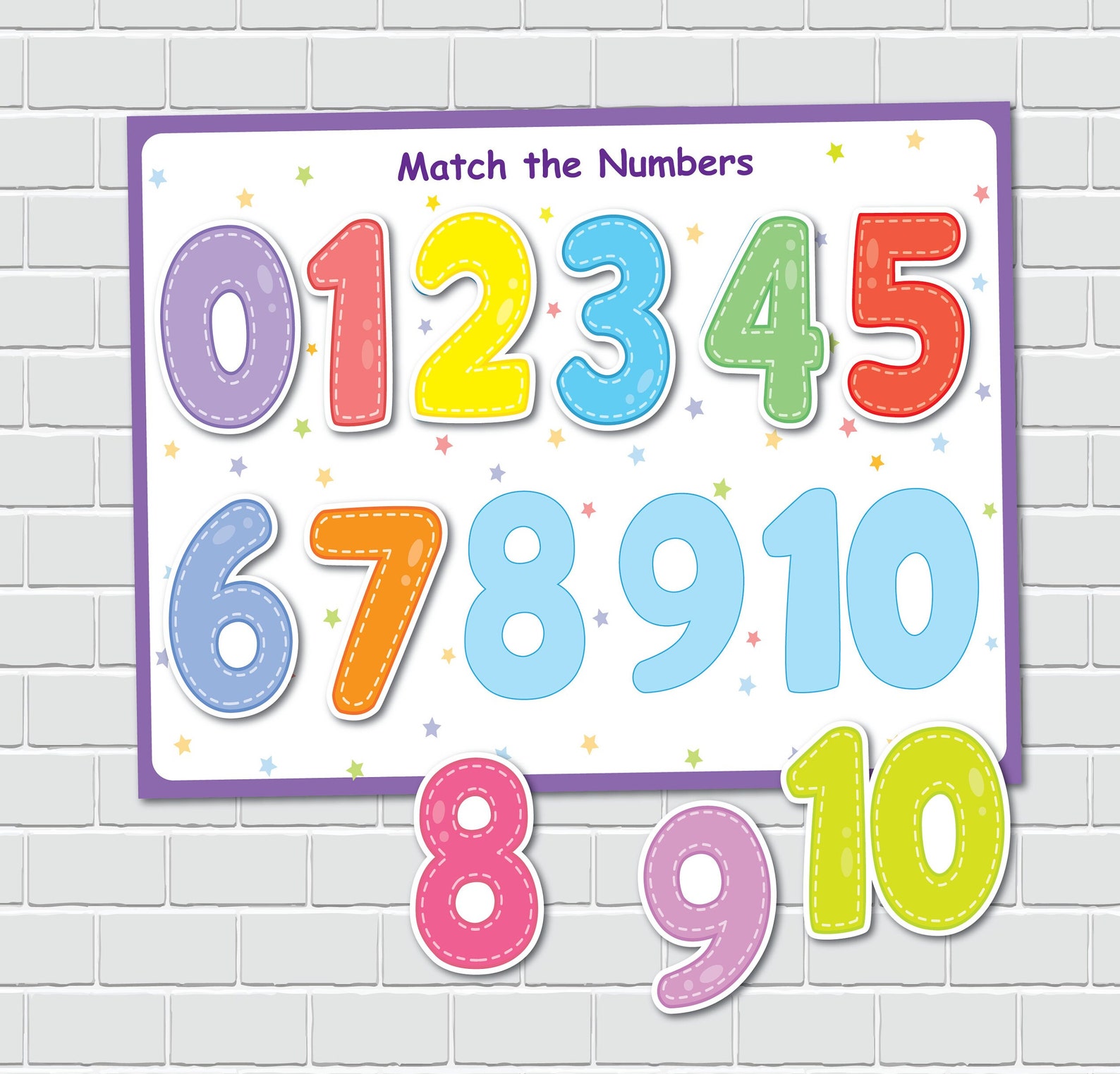 Numbers Matching Activity, Toddler Busy Book Page, Learning Binder, Pre ...