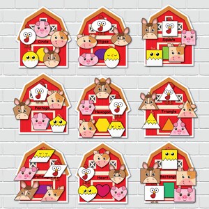 Farm Shapes Matching Activity, 2D Shapes, Toddler Learning Binder ...