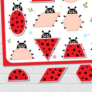 Ladybug Shape Matching Activity, 2D Shapes, Summer Busy Book Page, File ...