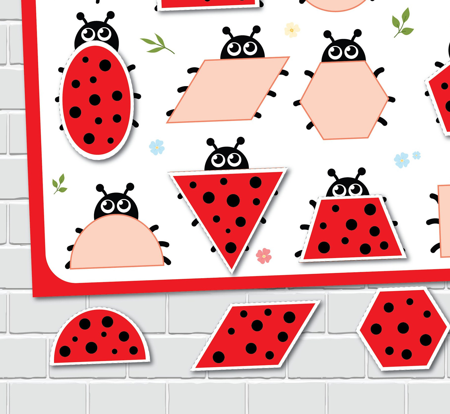 Ladybug Shape Matching Activity, 2D Shapes, Summer Busy Book Page, File ...