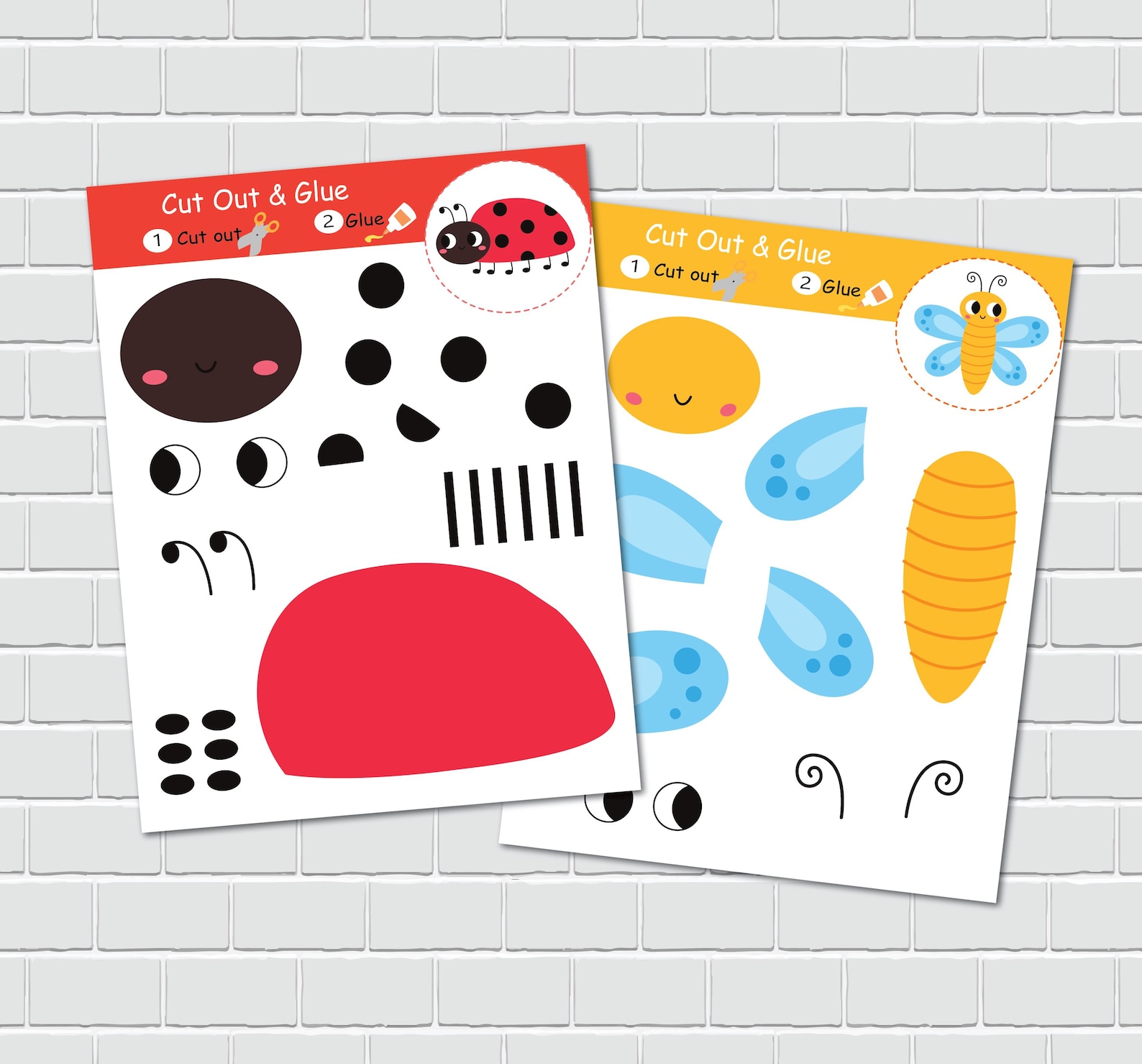 Bugs Cut Out and Glue Crafts for Kids.insects Cut Out and Paste ...