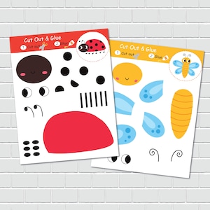 Bugs Cut Out and Glue Crafts for Kids.insects Cut Out and Paste ...