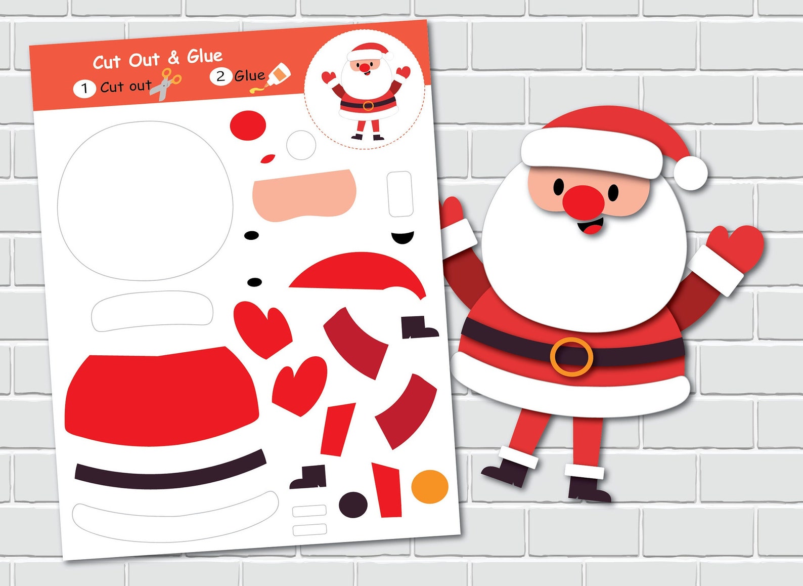 Christmas Cut Out and Glue Activity for Kids. Preschool - Etsy